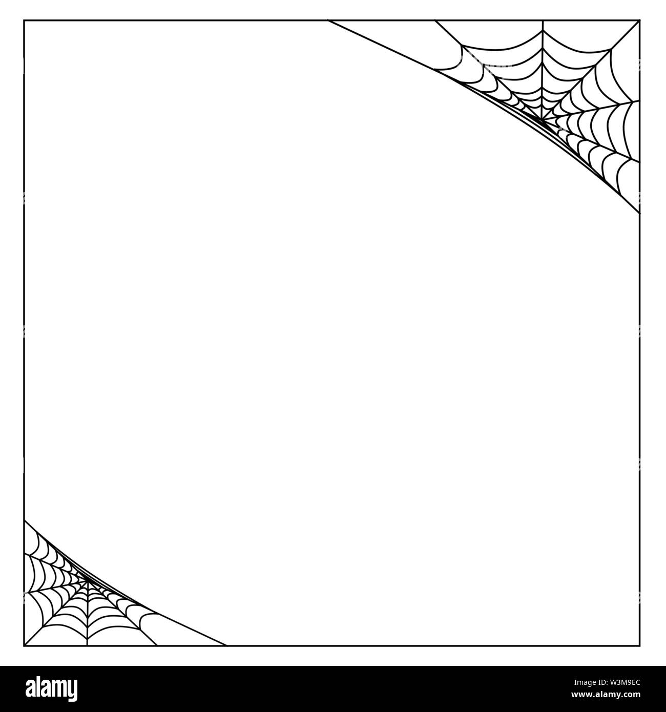 Vector spider web corner on a white background. Vector illustration ...