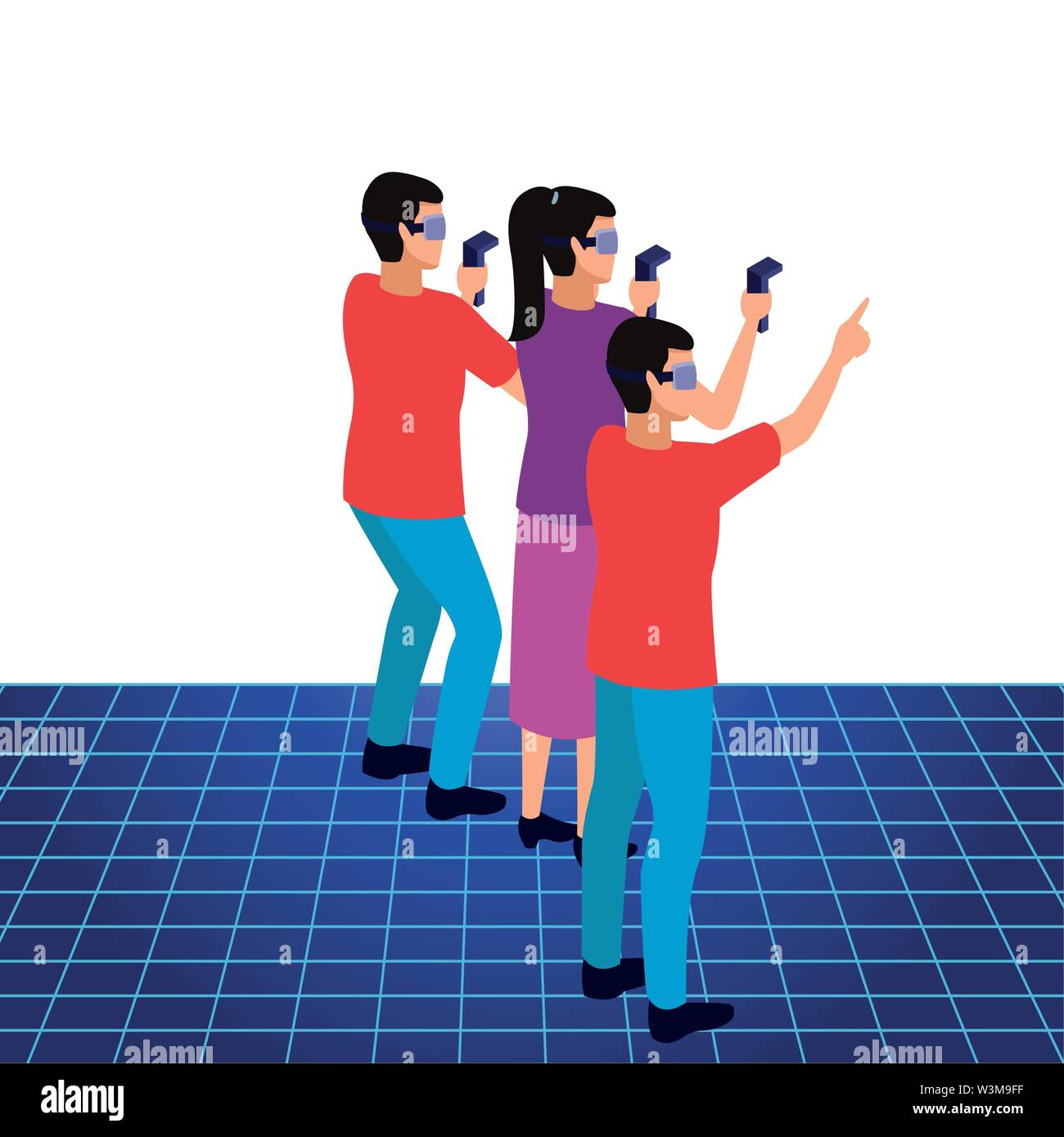 virtual reality technology experience cartoon Stock Vector Image & Art ...