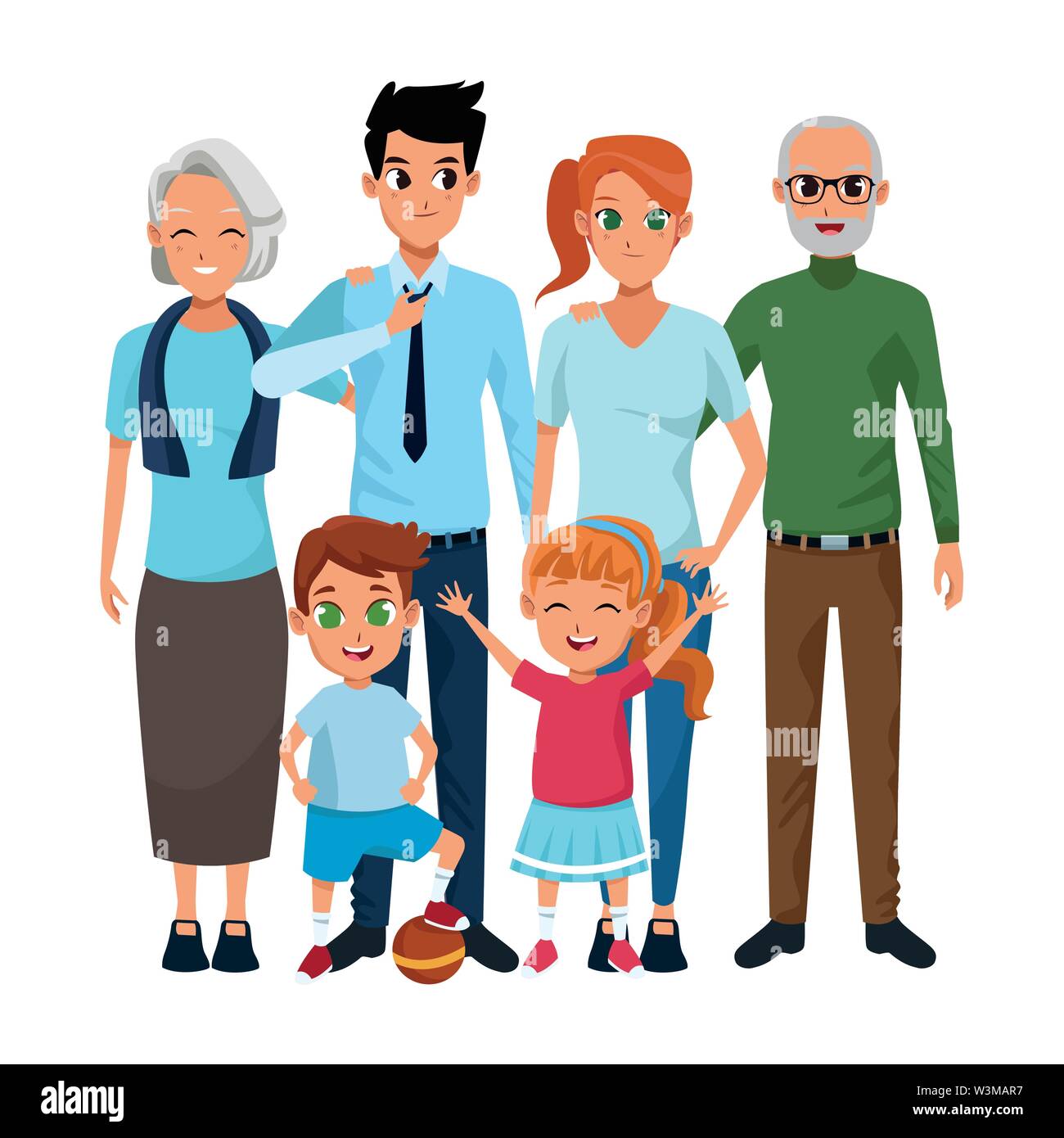 Family parents and childrens cartoons Stock Vector Image & Art - Alamy