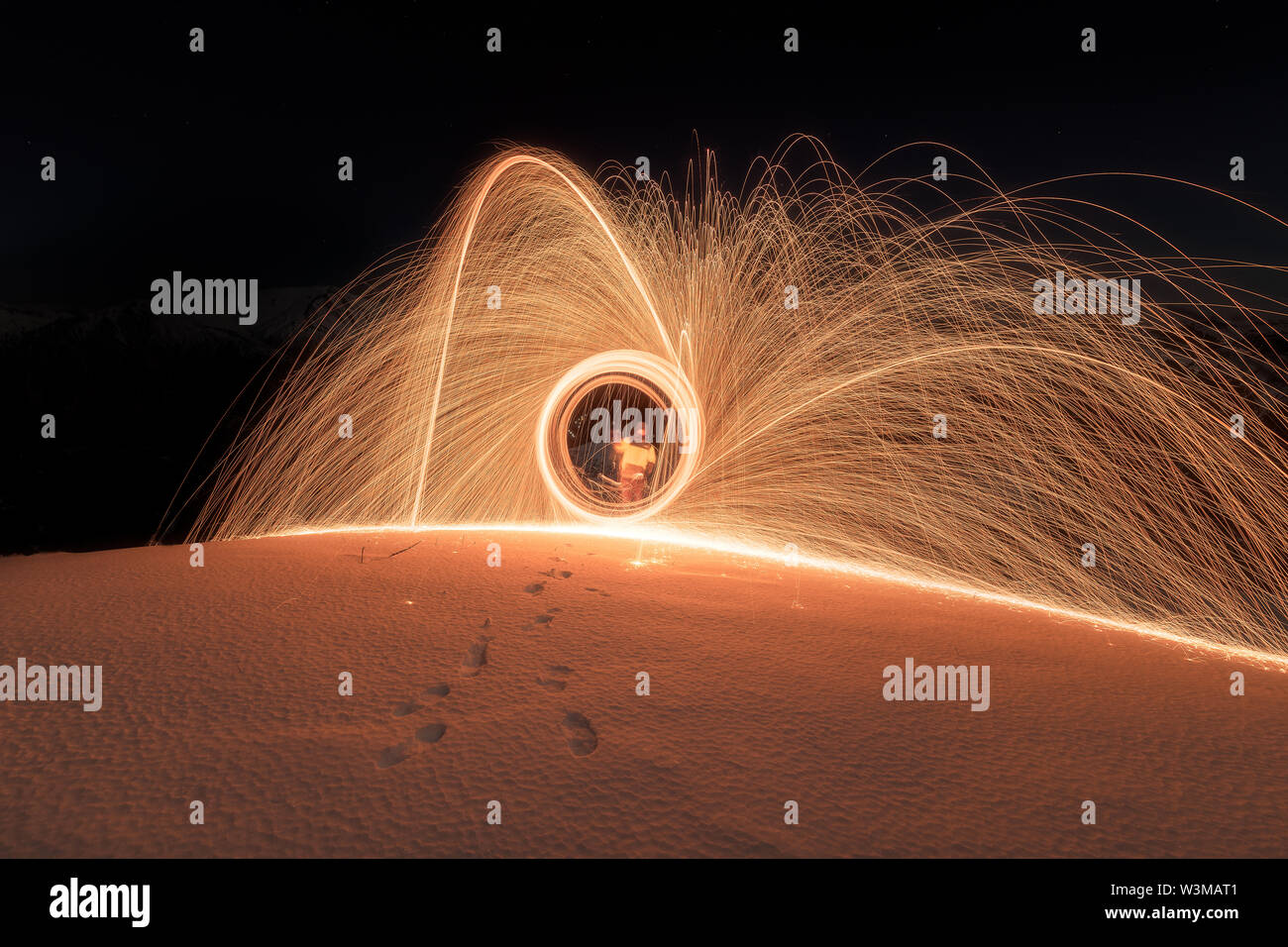 Flaming Steel Wool Stock Photo - Alamy