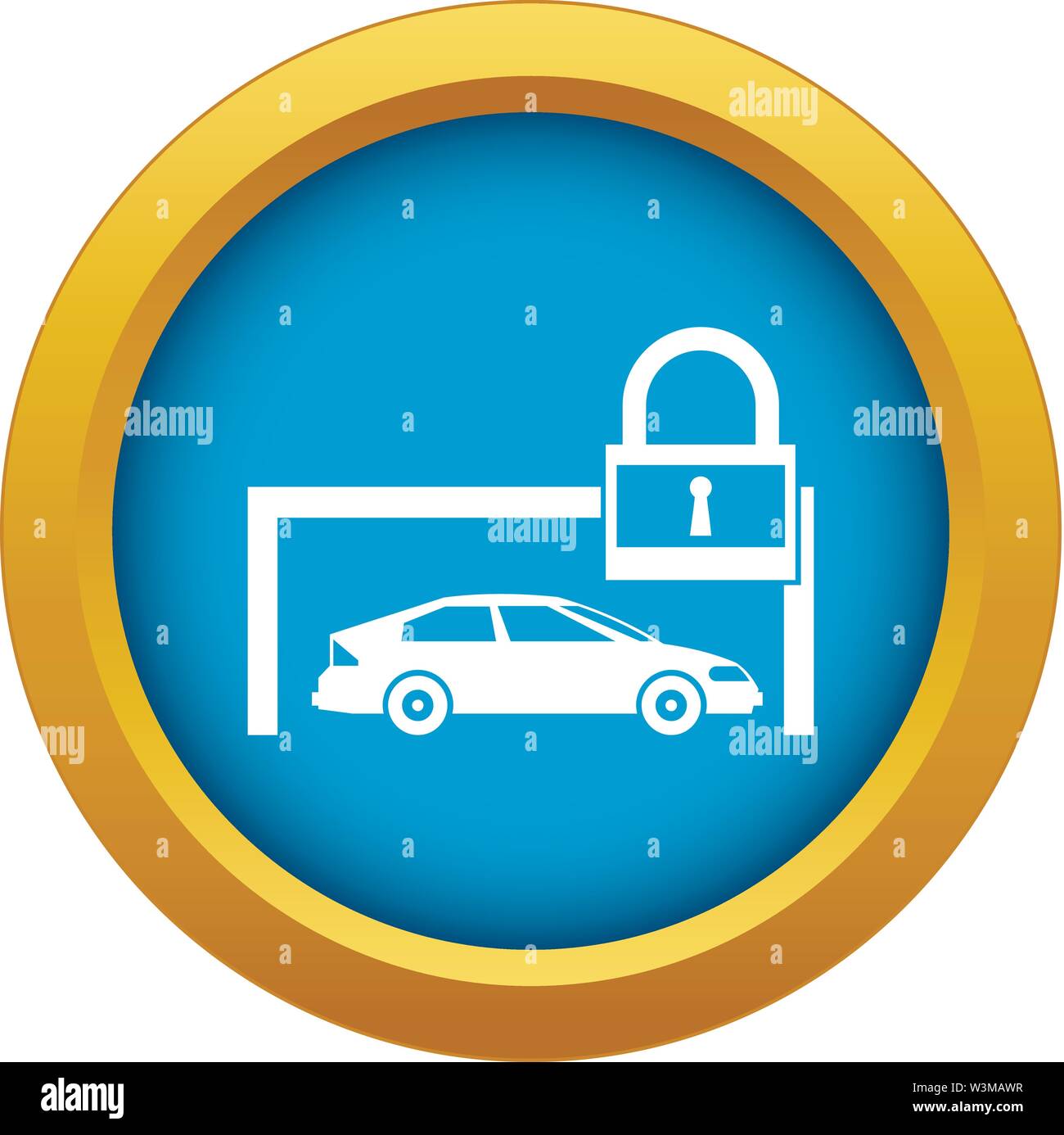 Car and padlock icon blue vector isolated Stock Vector Image & Art - Alamy