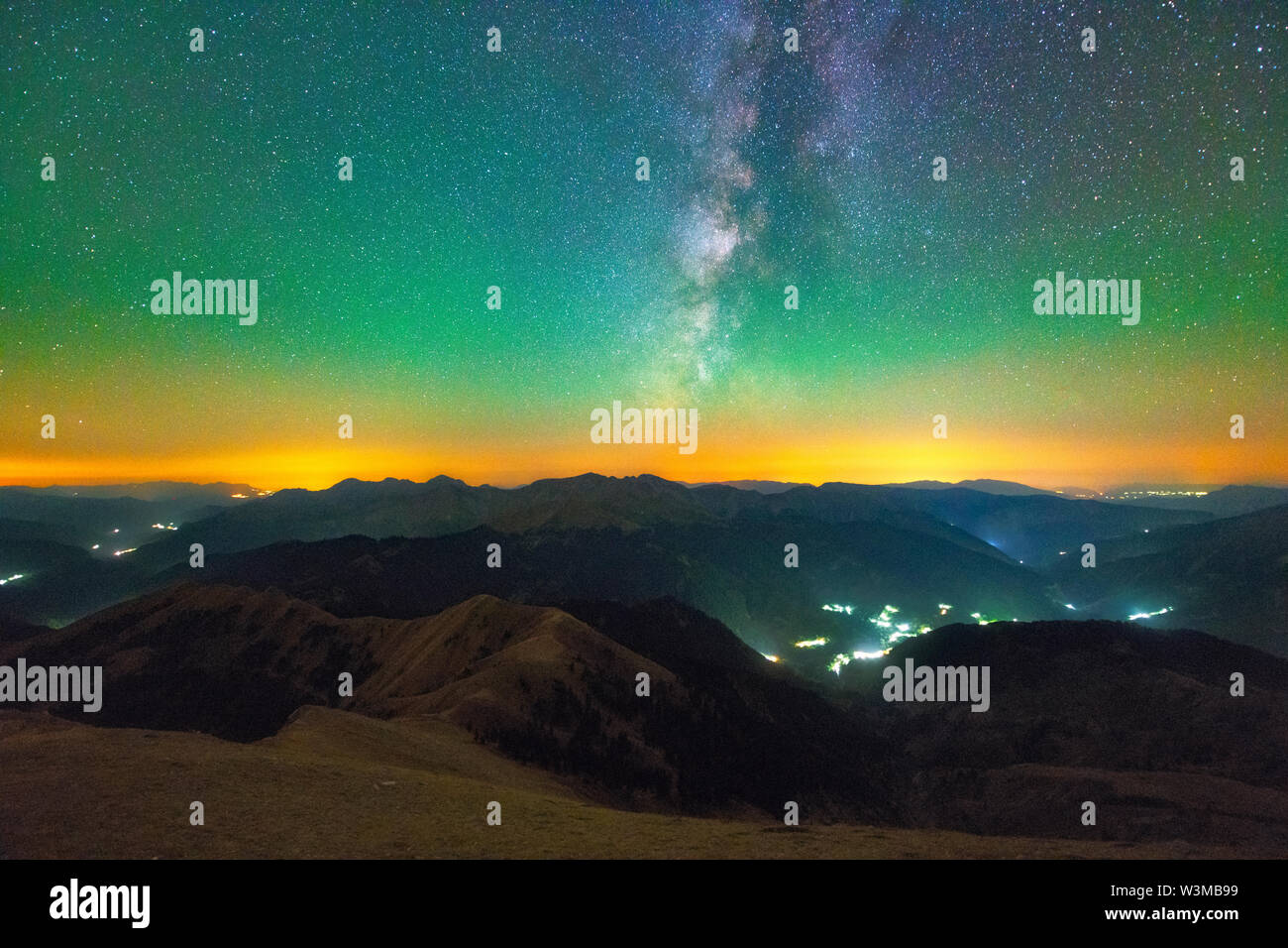 Set Of The Milky Way Above Agrafa Mountains Stock Photo - Alamy