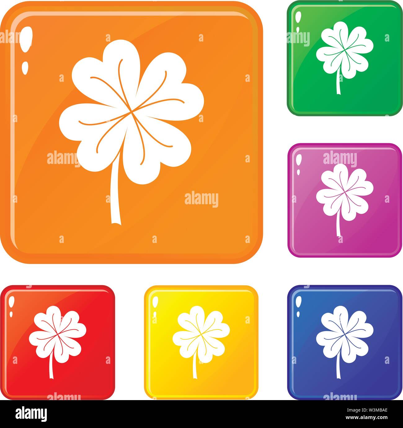 Clover leaf icons set vector color Stock Vector Image & Art - Alamy