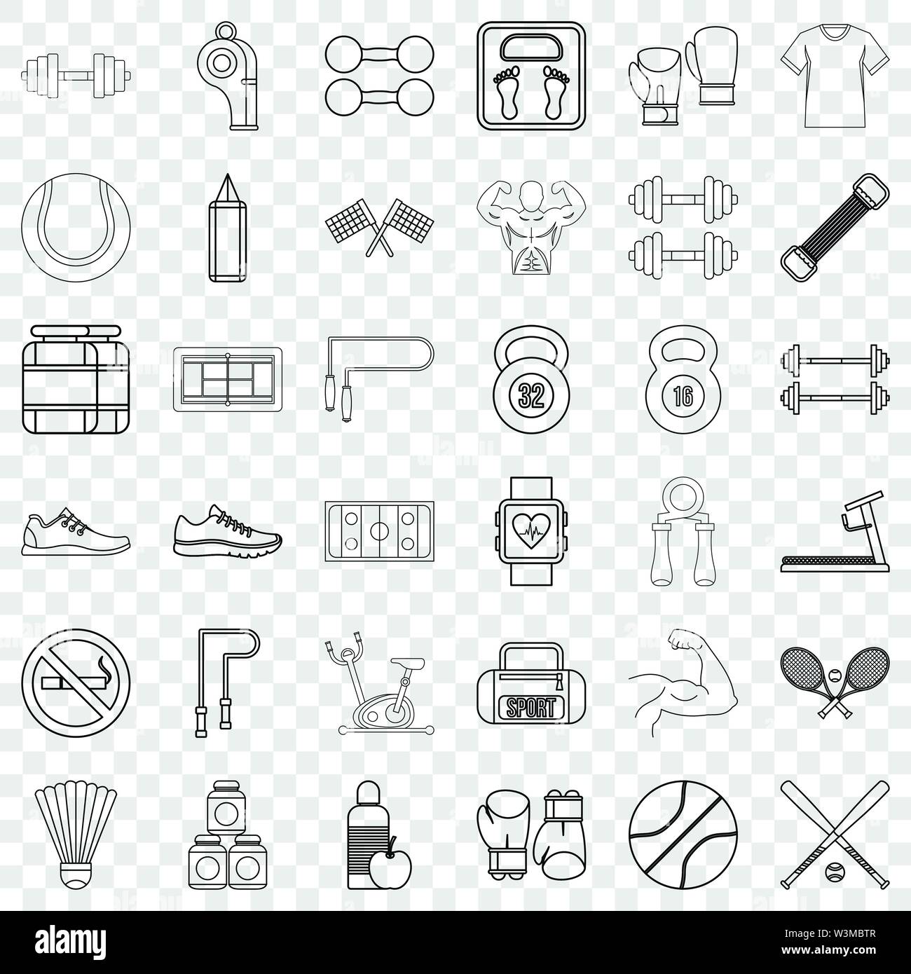 Exercise icons set, outline style Stock Vector Image & Art - Alamy