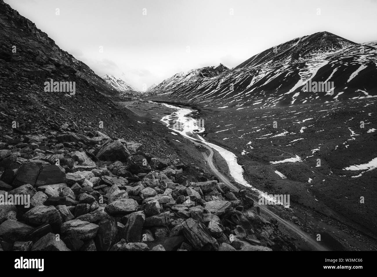 Scenic mountain trek beautiful Black and White Stock Photos & Images ...