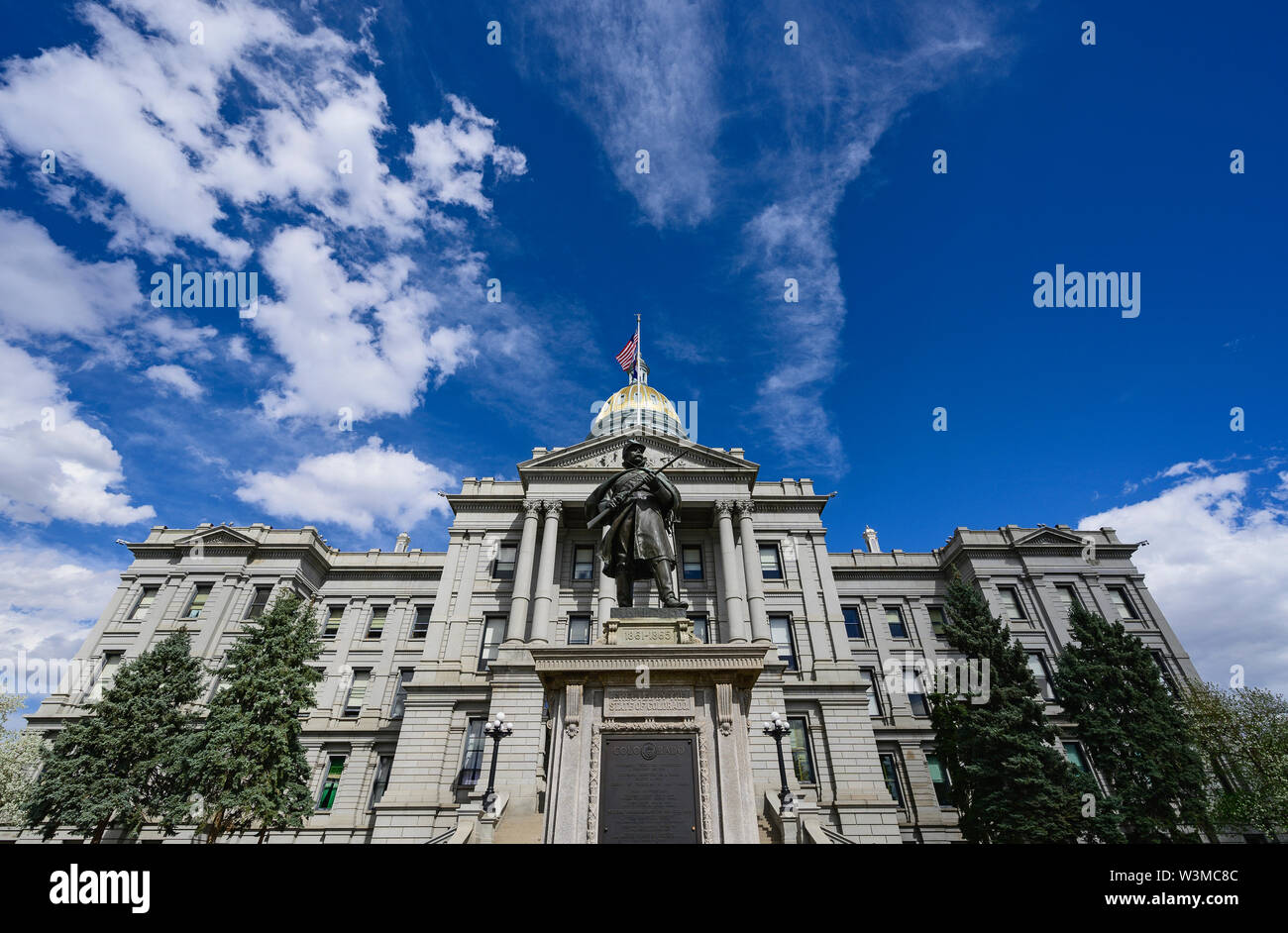 Colorado State Capitol and Civil War monument in Denver, Colorado Stock ...