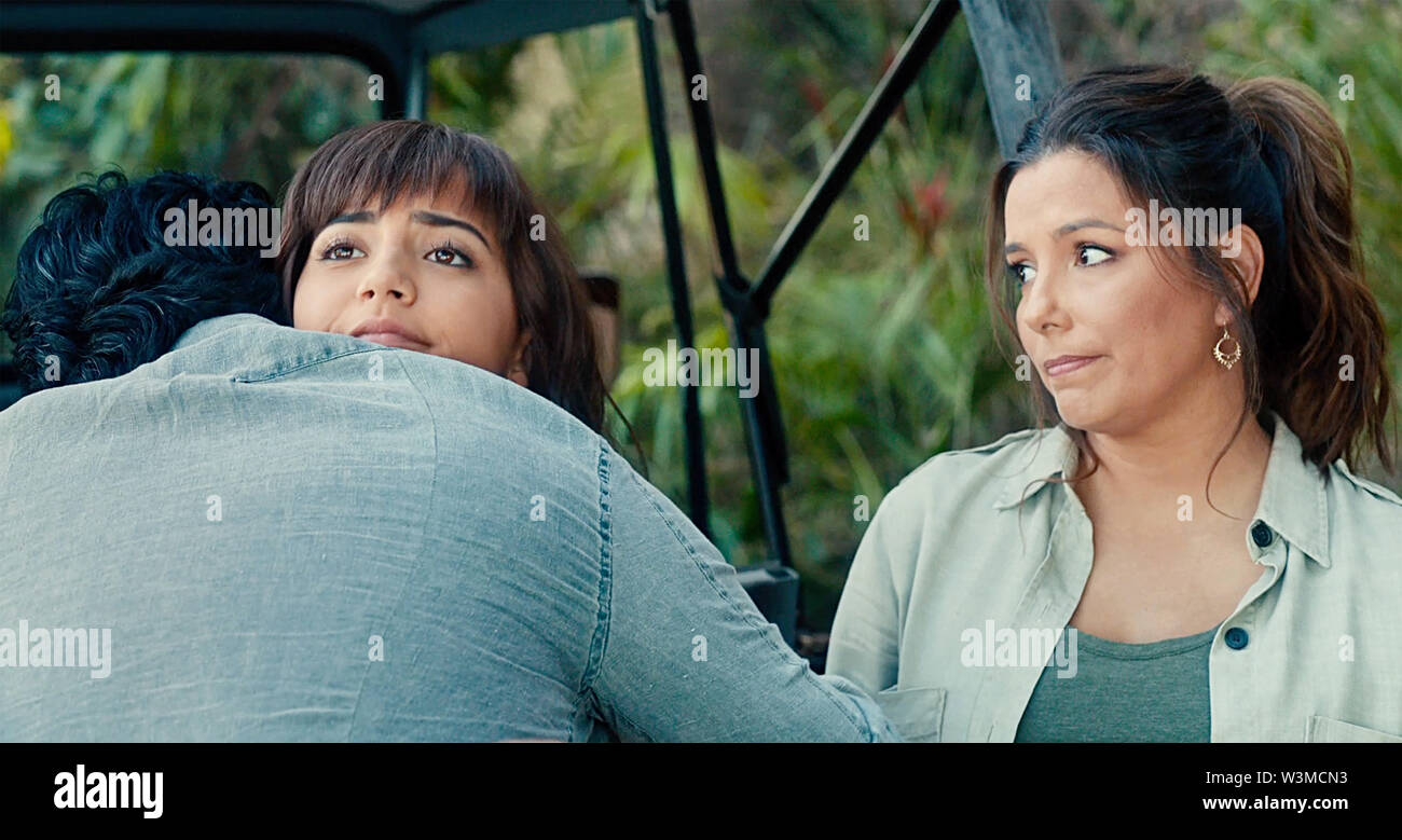 USA. Isabela Moner, Eva Longoria and Michael Pena in a scene from the ...