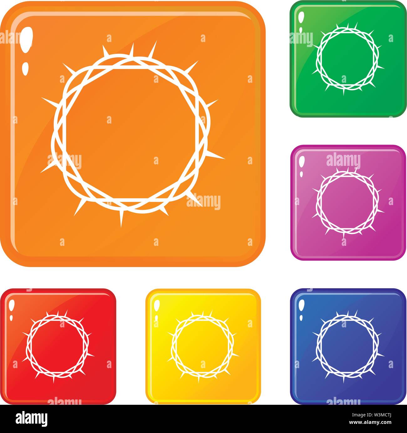Crown of thorns icons set vector color Stock Vector Image & Art - Alamy