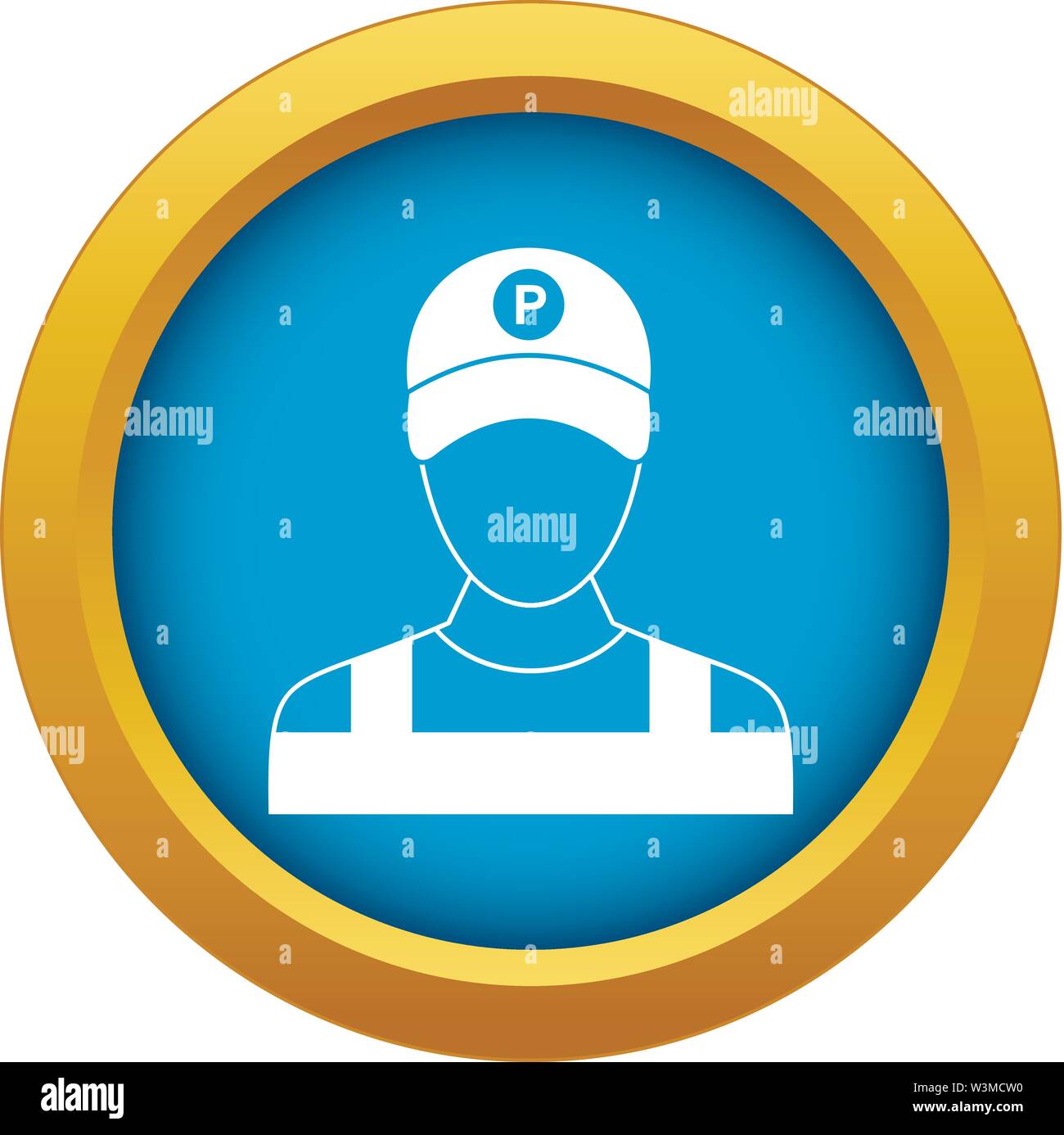 Parking attendant icon blue vector isolated Stock Vector Image & Art ...