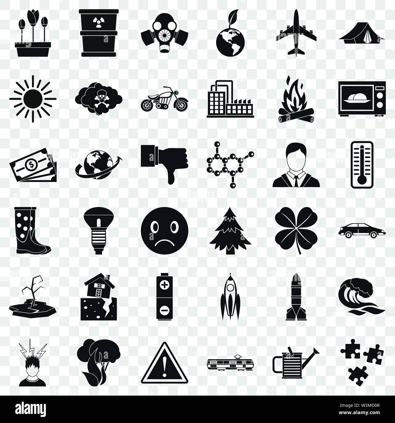 Disaster icons set, simple style Stock Vector Image & Art - Alamy