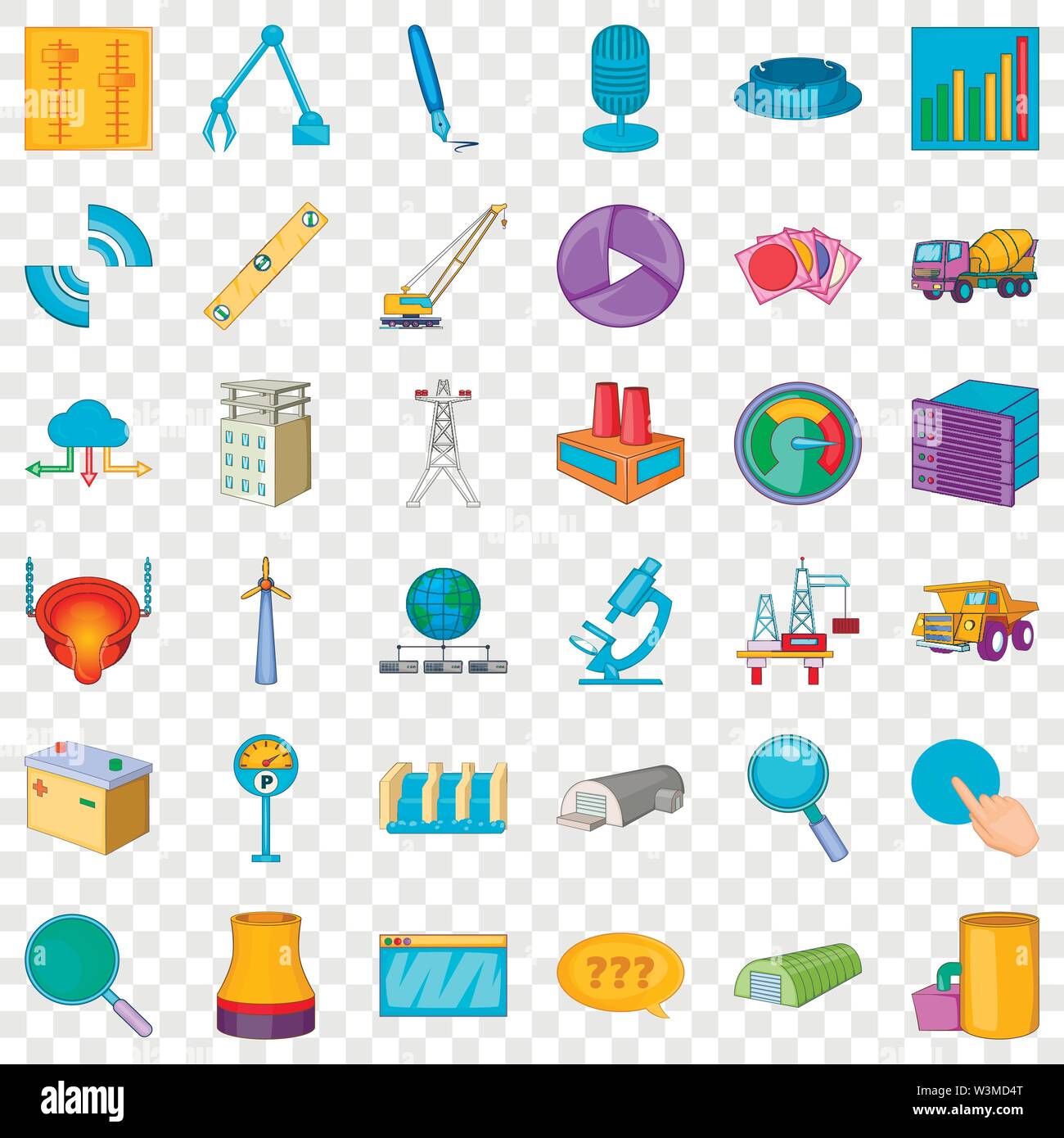 Engineering system icons set, cartoon style Stock Vector Image & Art ...