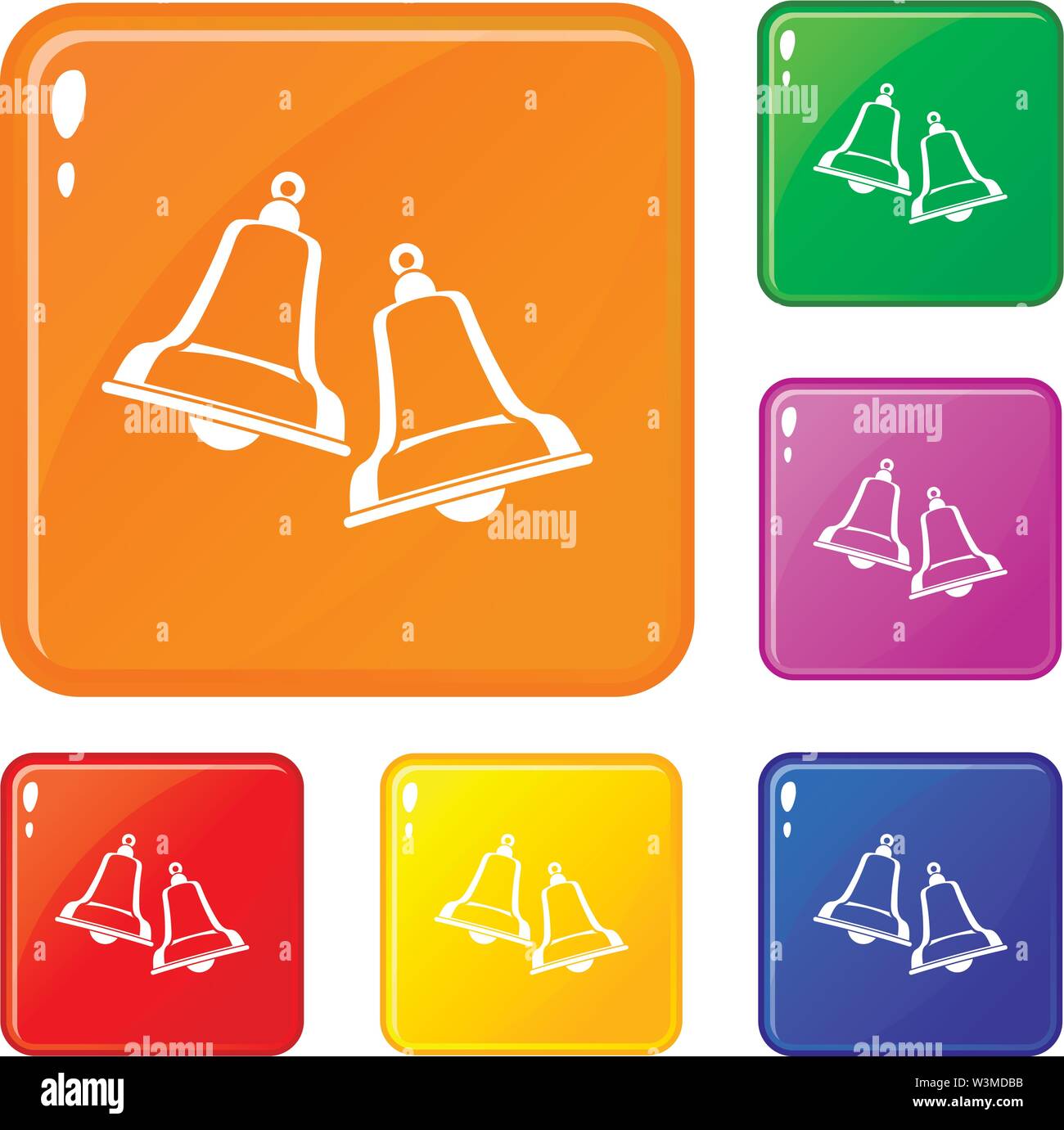 Bells icons set vector color Stock Vector Image & Art - Alamy