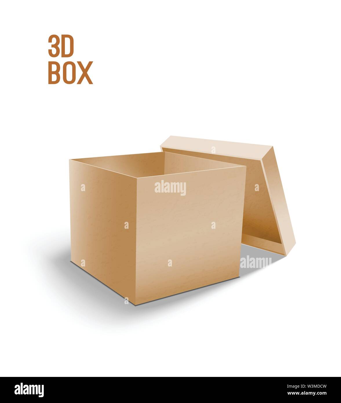 Open Cardboard box icon. 3d model Stock Vector Image & Art - Alamy