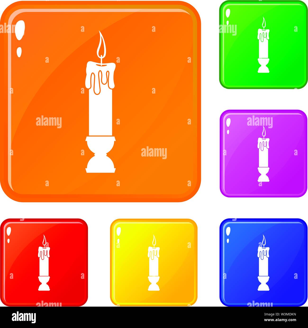 Candle icons set vector color Stock Vector Image & Art - Alamy