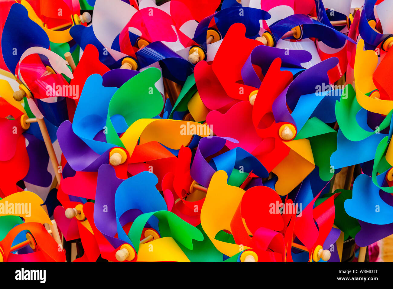Color rainbow of PVC colored curved plastic Stock Photo - Alamy