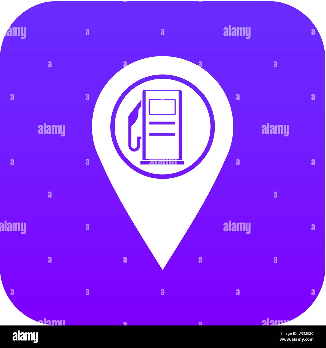 Map pointer with gas station symbol icon digital purple Stock Vector ...