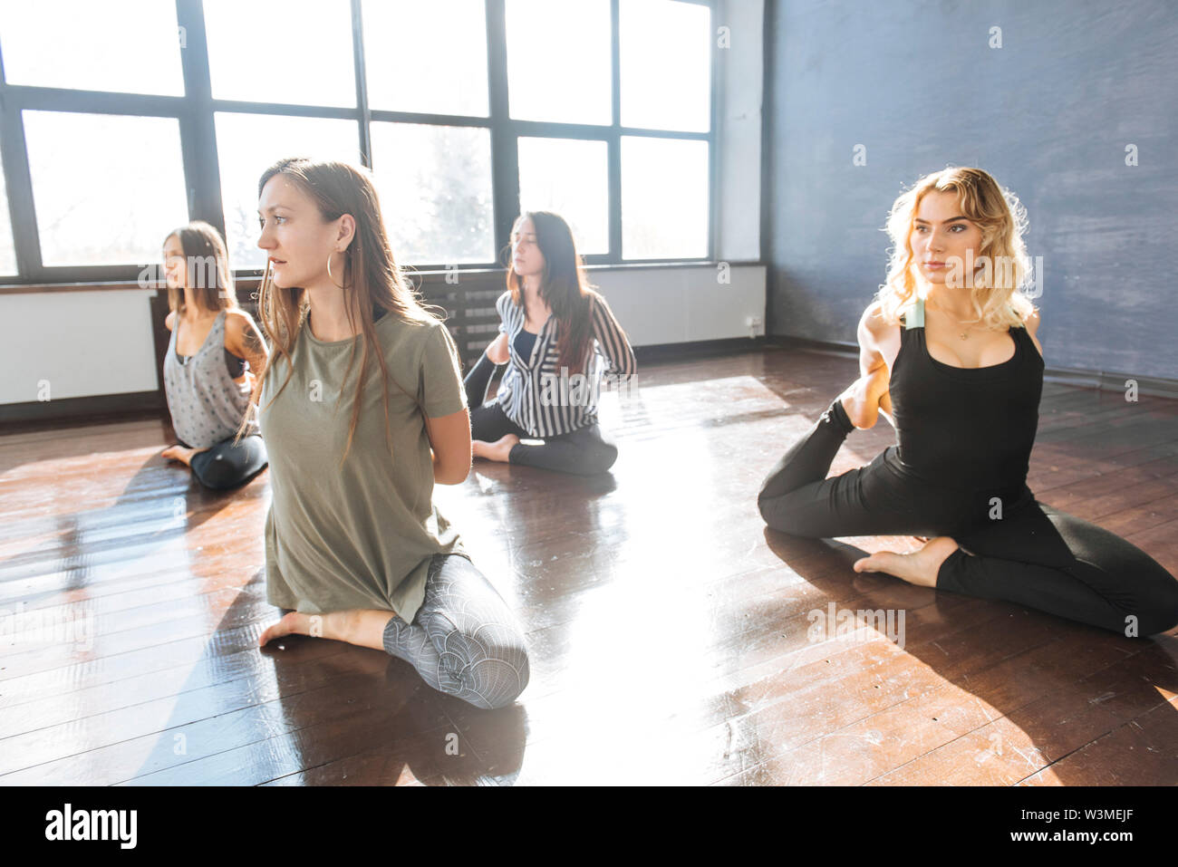 Women during yoga class Stock Photo - Alamy