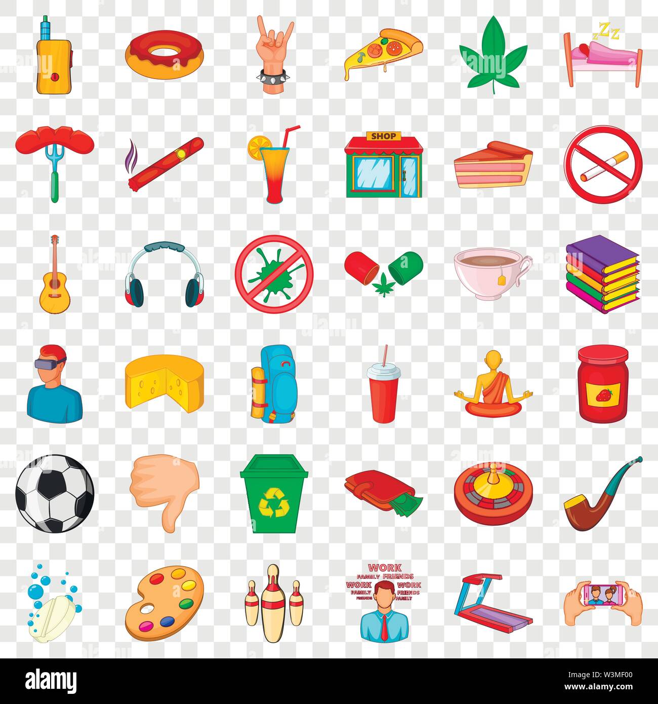 Habit icons set, cartoon style Stock Vector Image & Art - Alamy