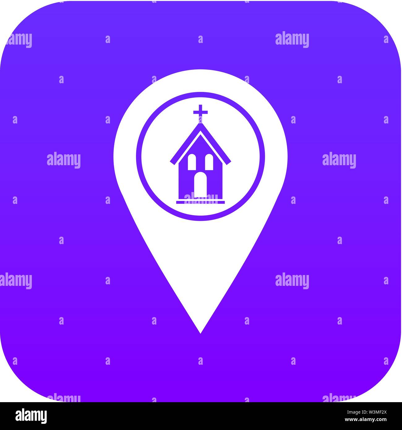 Map pointer with church icon digital purple Stock Vector Image & Art ...