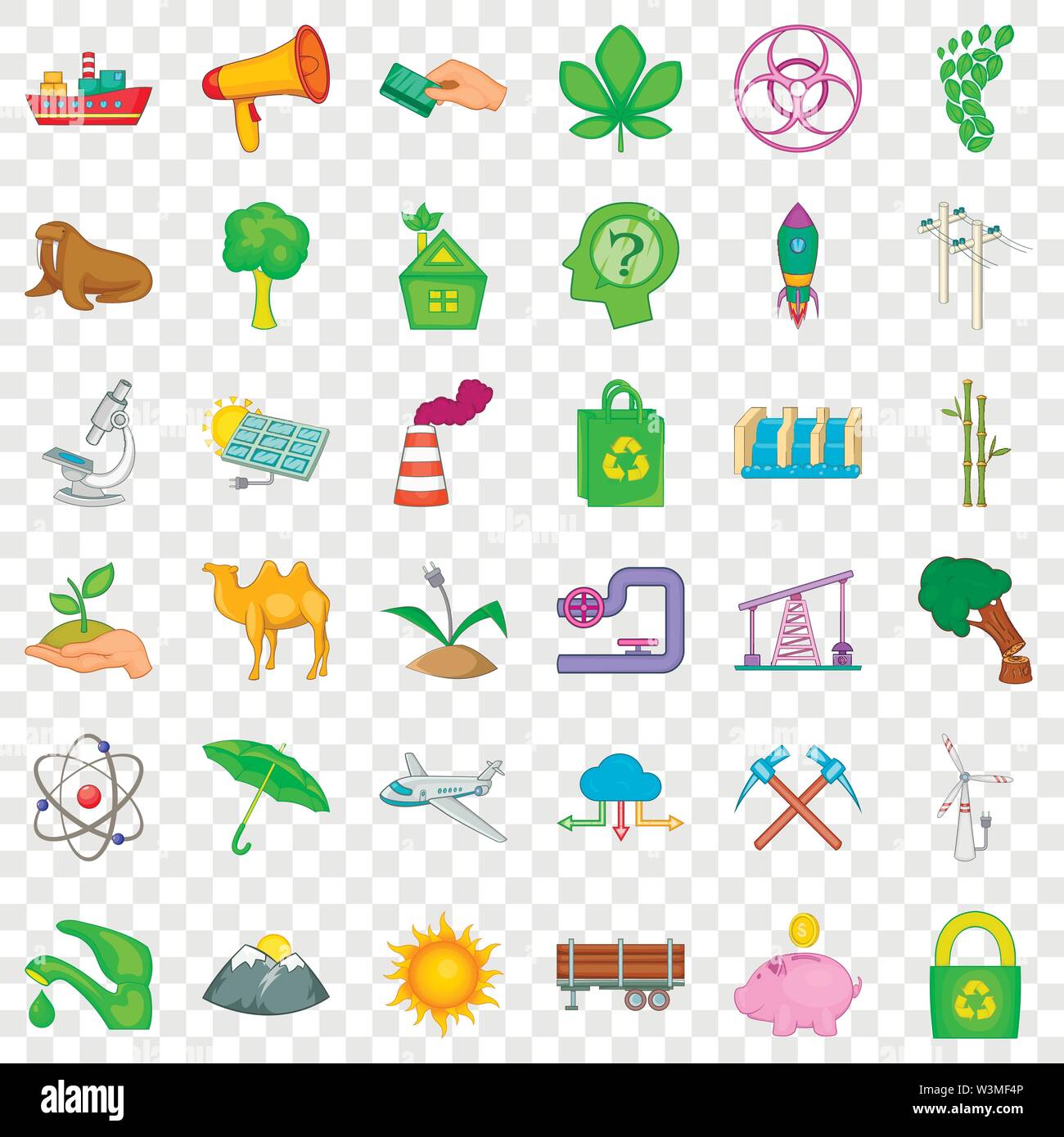 Environment icons set, cartoon style Stock Vector Image & Art - Alamy