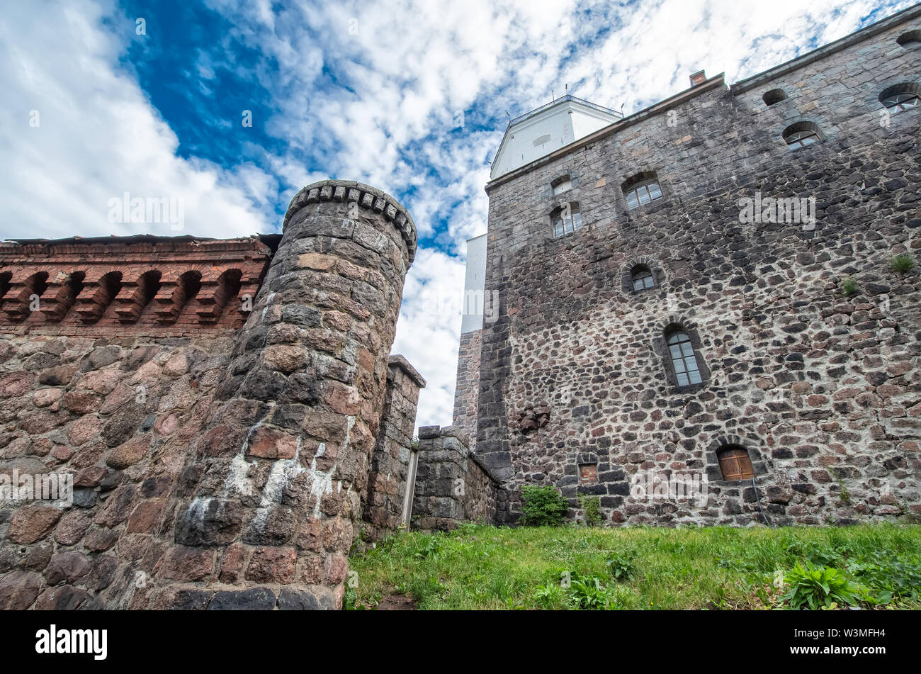 Medieval stone fortress in the Russian city of Vyborg Stock Photo - Alamy