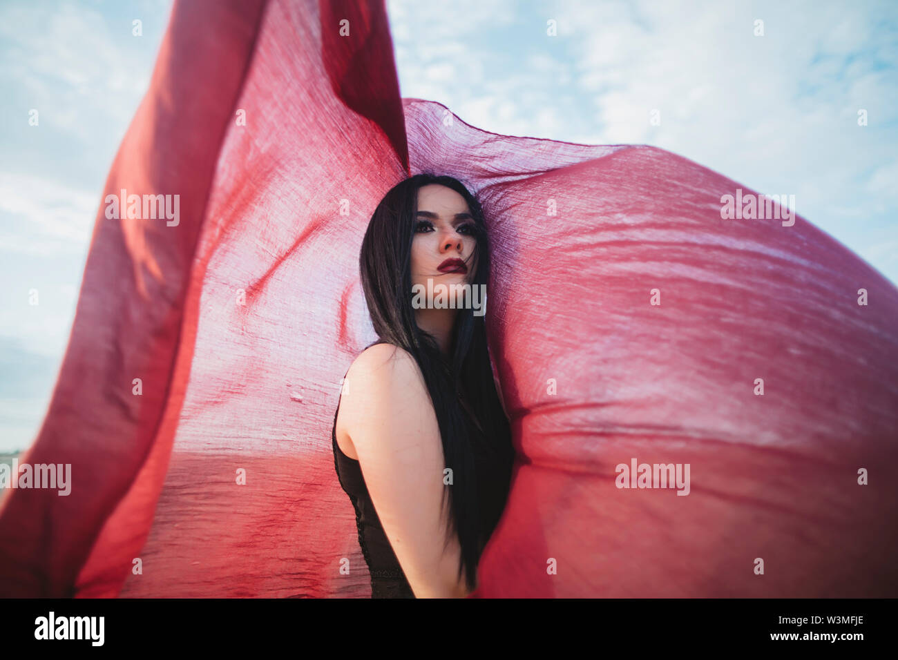 Windswept woman hi-res stock photography and images - Alamy