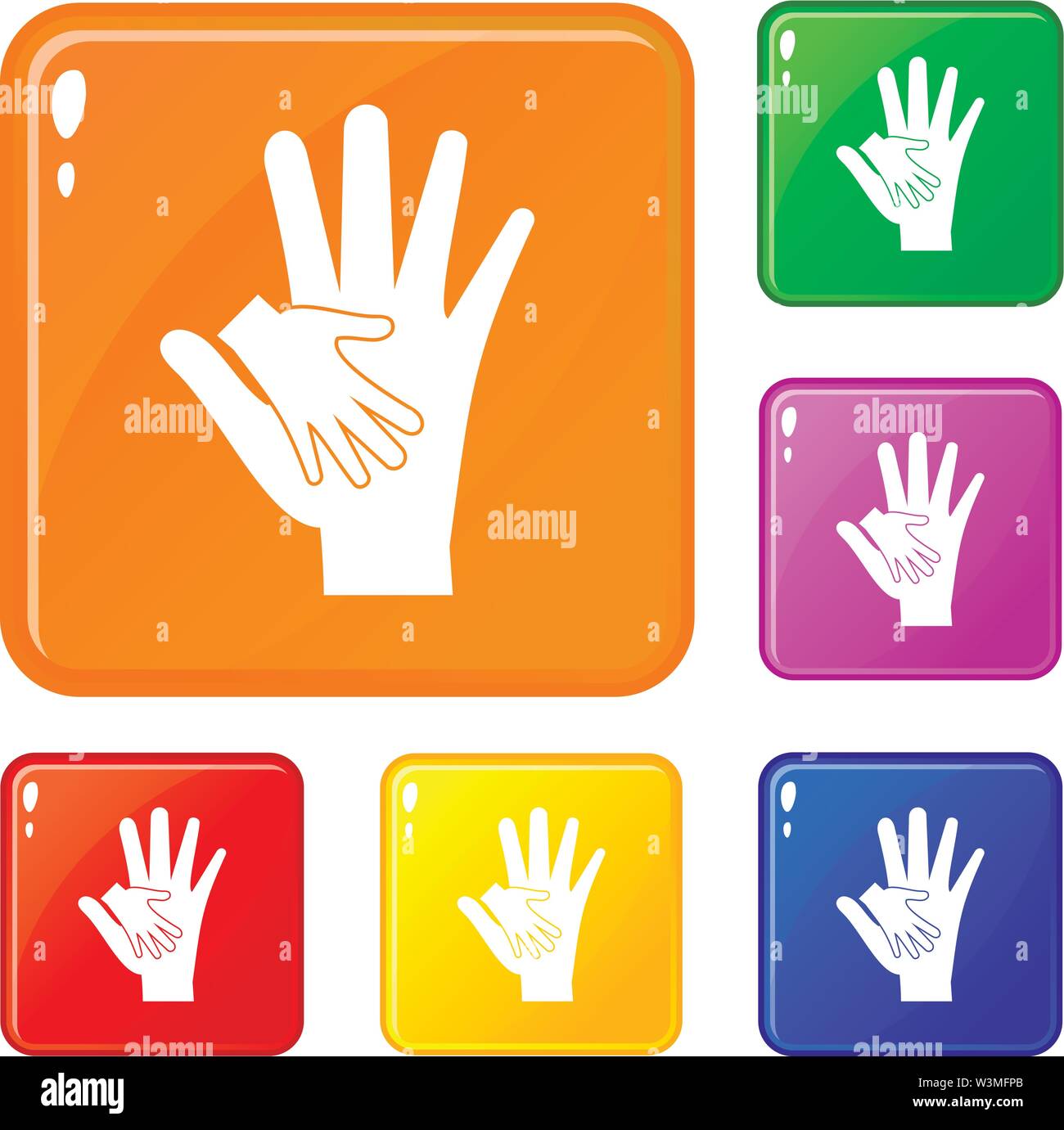 Baby and mother hand icons set vector color Stock Vector Image & Art ...