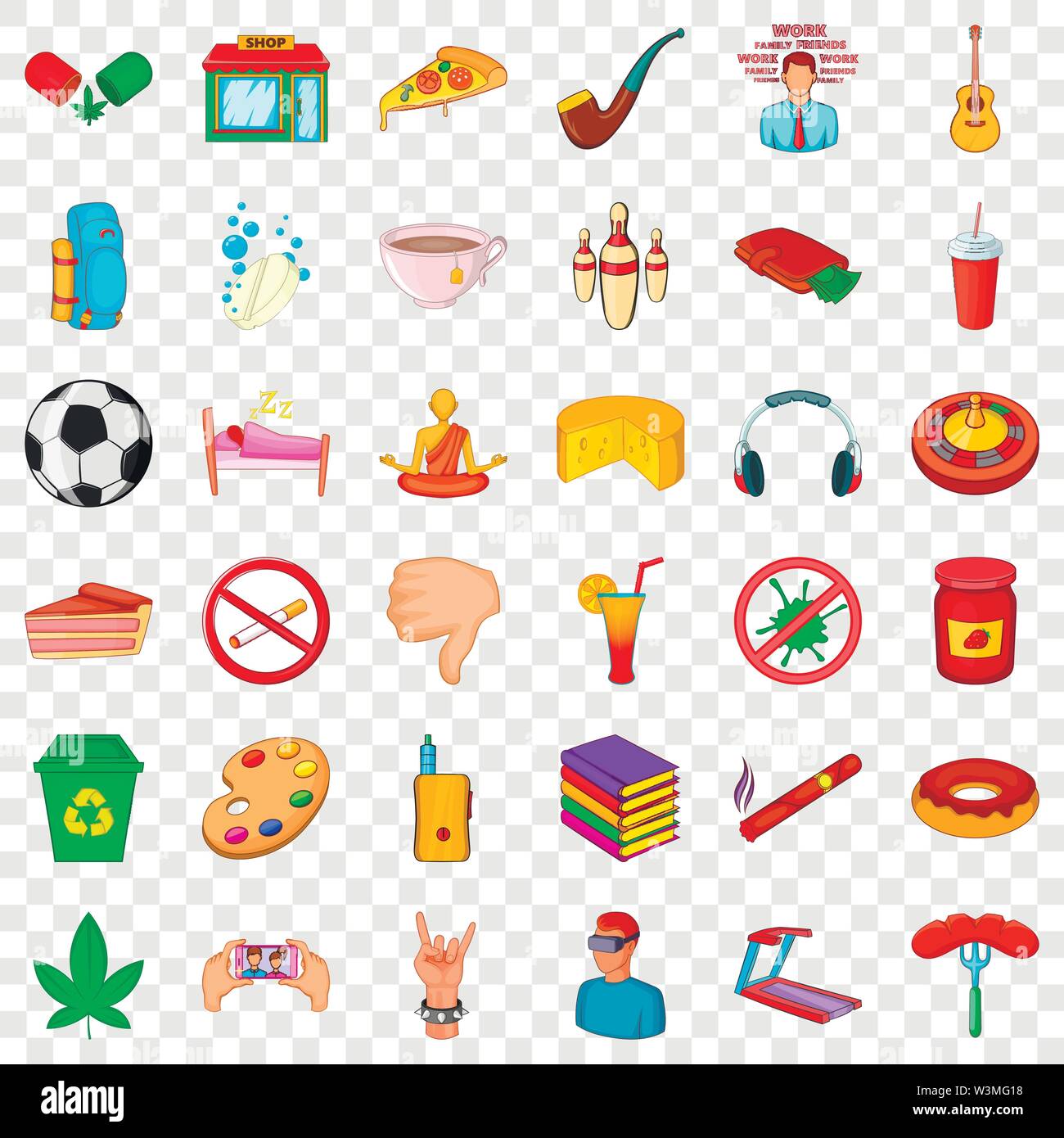 Smoking icons set, cartoon style Stock Vector Image & Art - Alamy