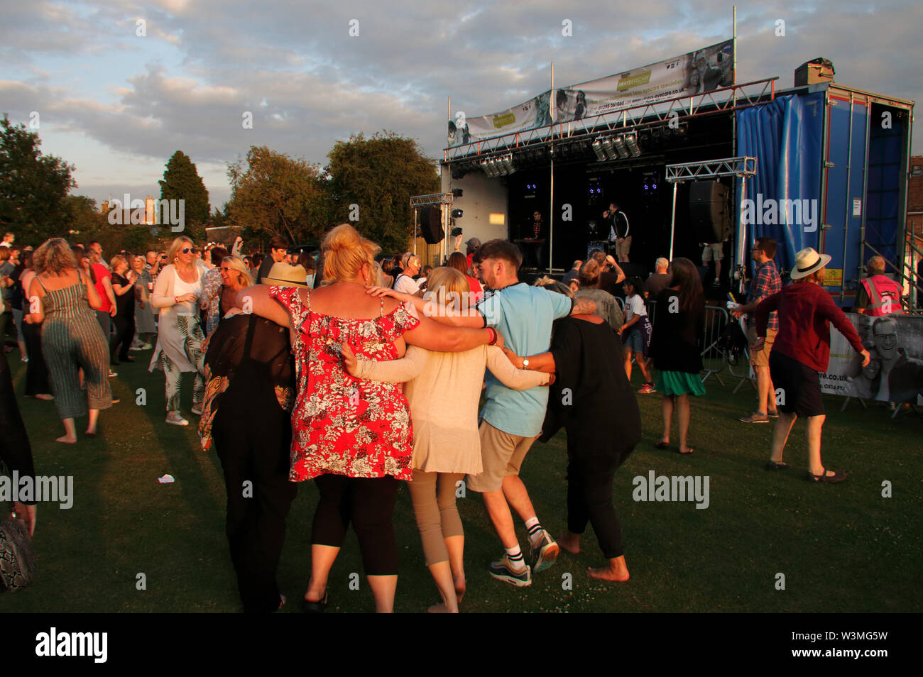 People dancing at the 2019 Bodfest music festival in Bodicote near ...