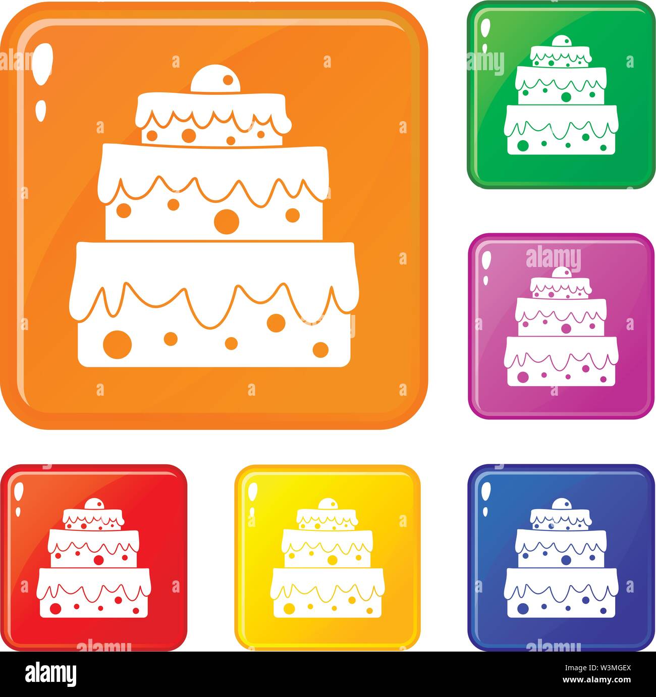 Big cake icons set vector color Stock Vector Image & Art - Alamy