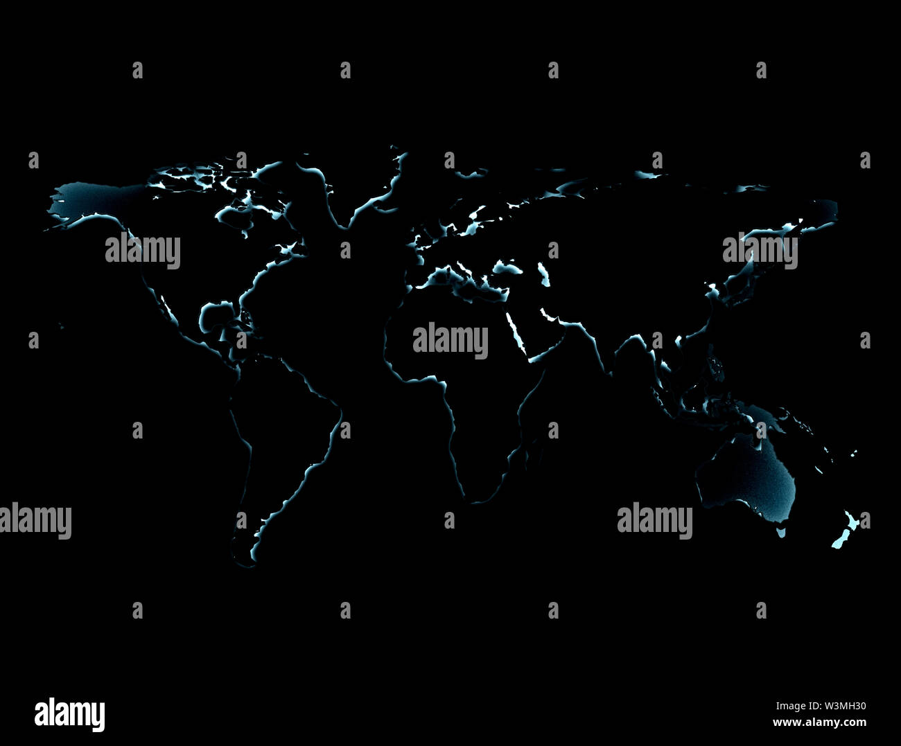 Black World Map Wallpaper