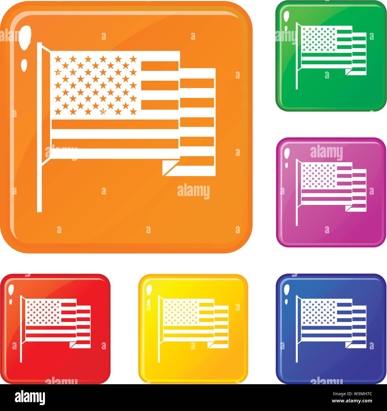 American flag icons set vector color Stock Vector Image & Art - Alamy