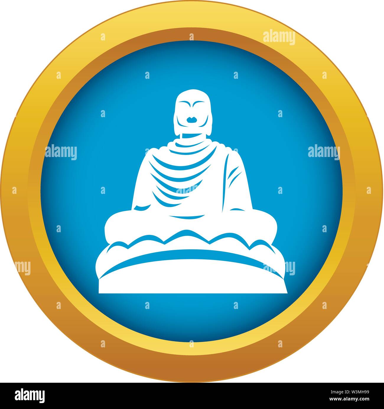 Buddha statue icon blue vector isolated Stock Vector Image & Art - Alamy