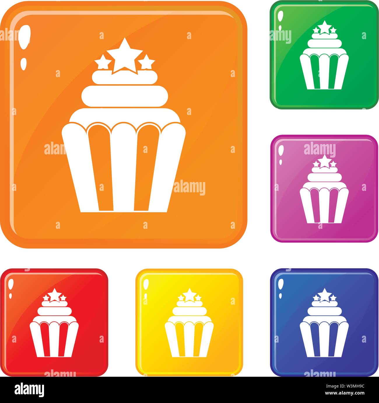Popcorn icons set vector color Stock Vector Image & Art - Alamy