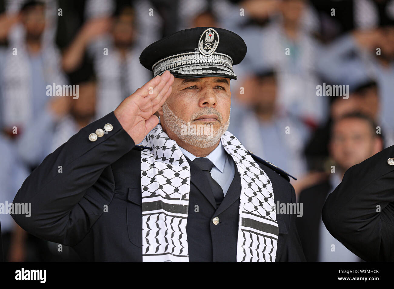 Gaza City, Palestine. 16th July, 2019. Tawfiq Abu Naim, Palestinian director general of the ...