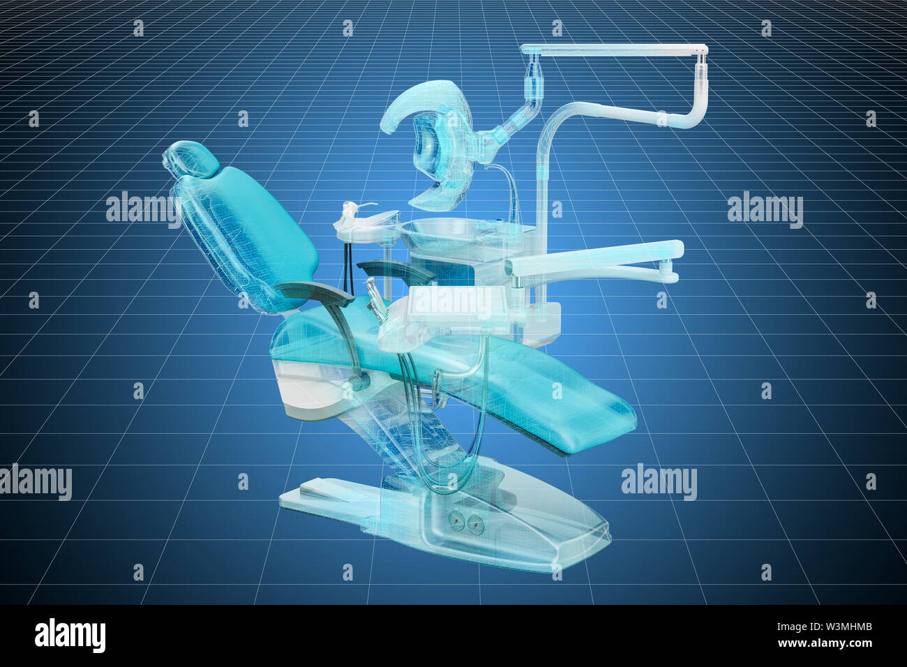 Visualization 3d cad model of Dental Chair, 3D rendering Stock Photo ...