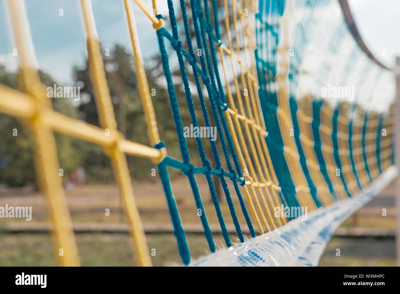 Closeup shot of a volleyball net from the side Stock Photo - Alamy
