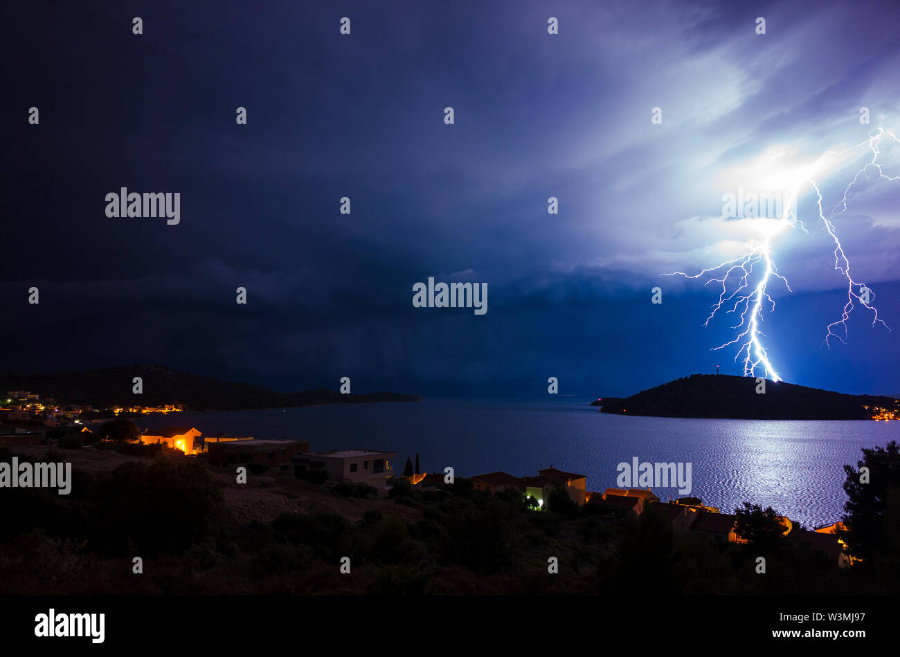 Storm clouds and hard weather over Adriatic Sea in Croatia Europe ...