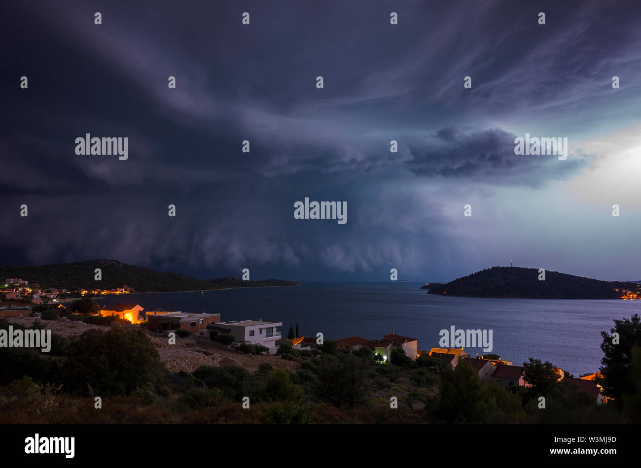 Storm clouds and hard weather over Adriatic Sea in Croatia Europe ...
