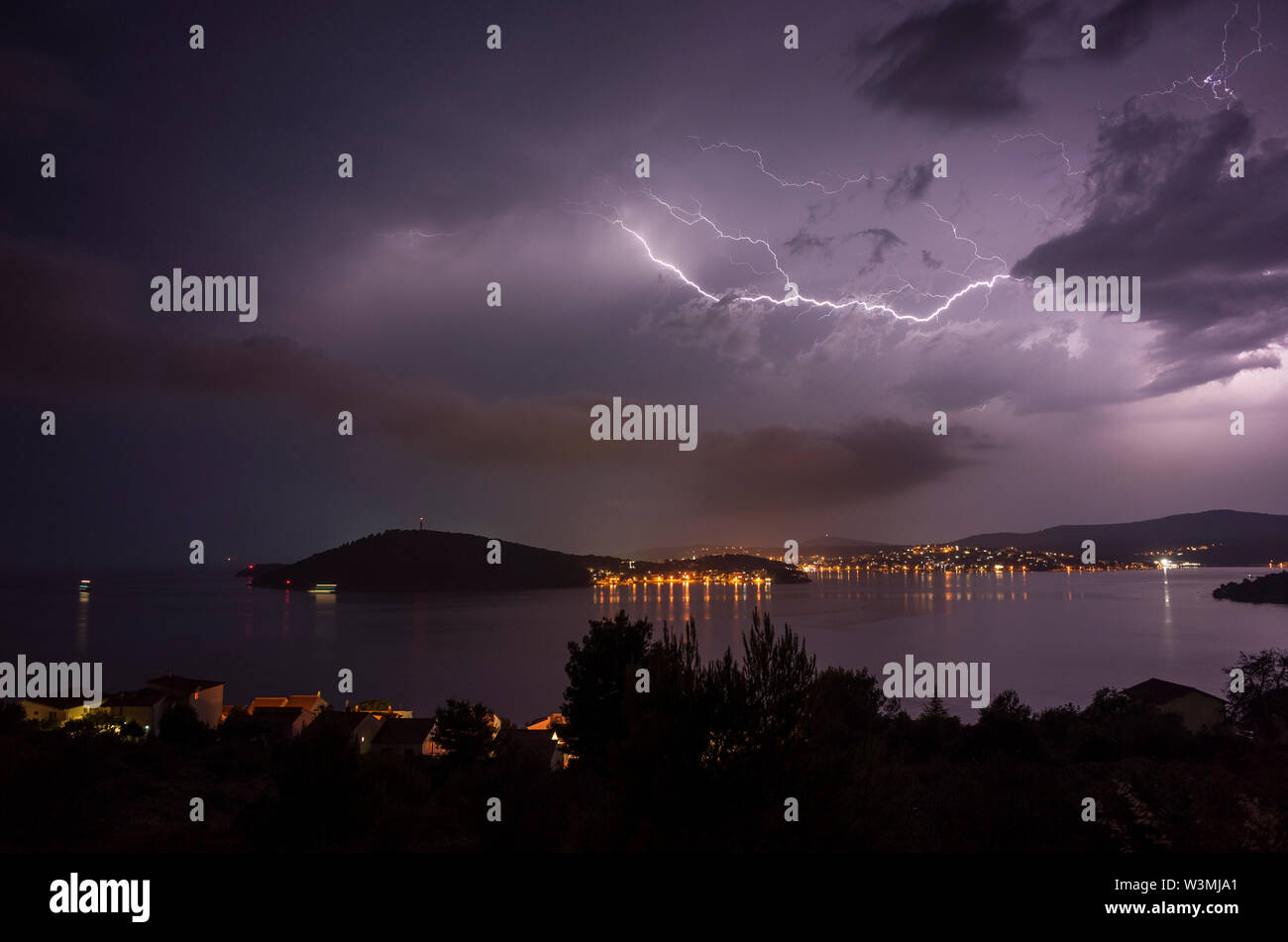Storm clouds and hard weather over Adriatic Sea in Croatia Europe ...