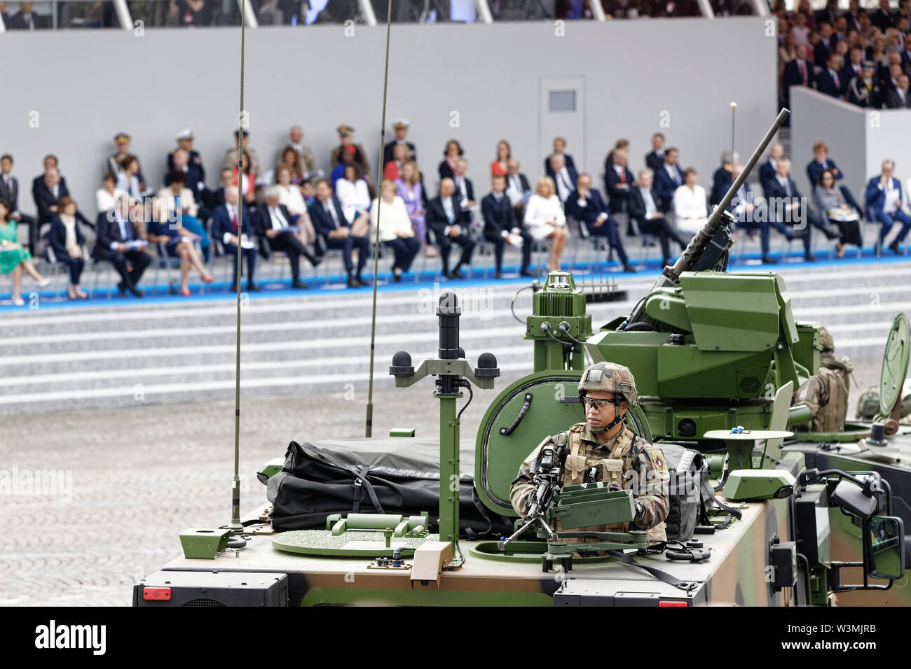 Paris, France. 14th July, 2019. 4300 soldiers, 196 vehicles, 237 horses ...
