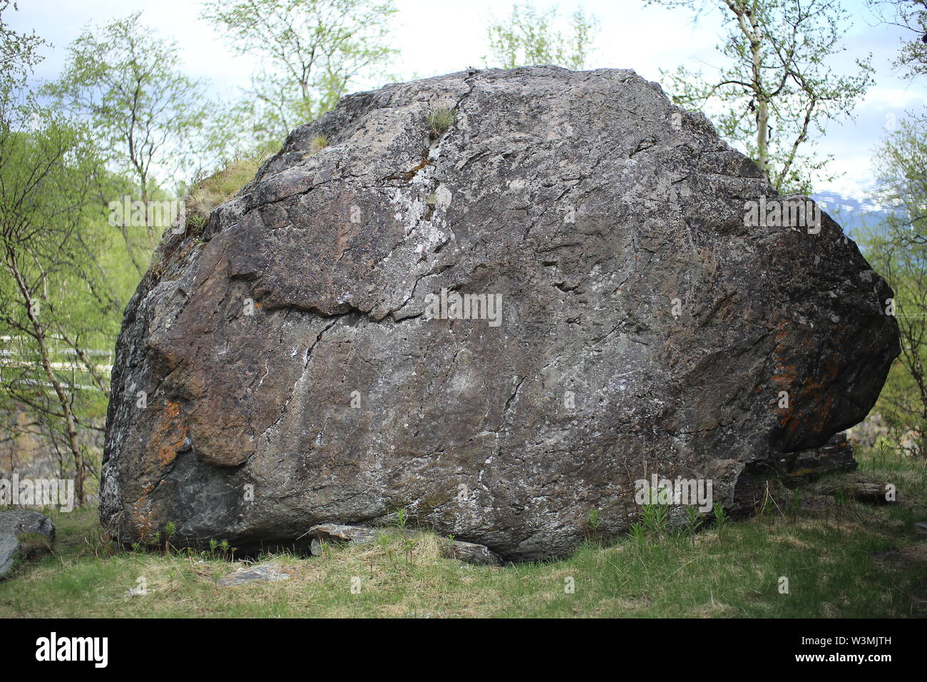 Erratic sandstone block at Abisko in Sweden Stock Photo - Alamy