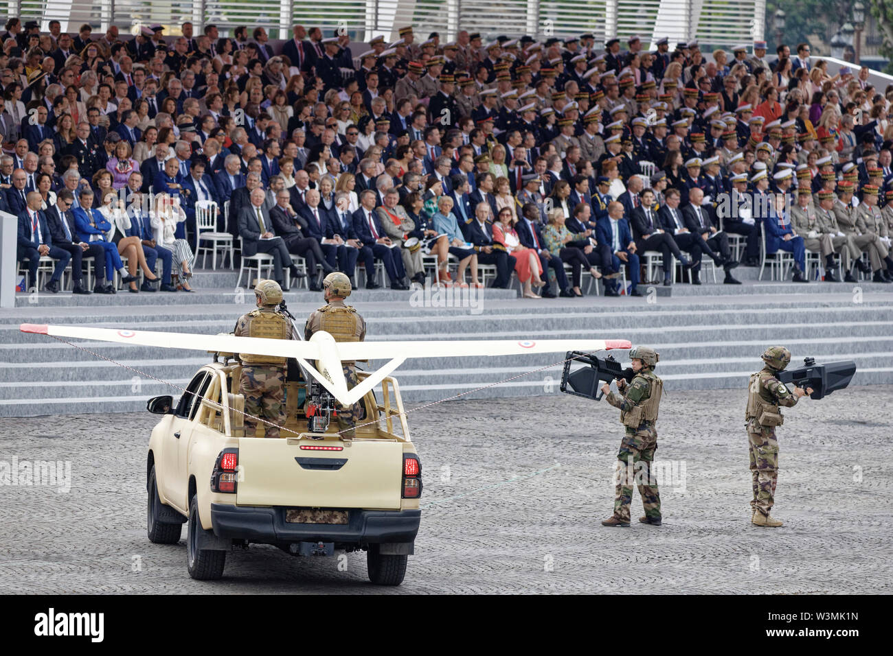 Paris, France. 14th July, 2019. 4300 soldiers, 196 vehicles, 237 horses ...