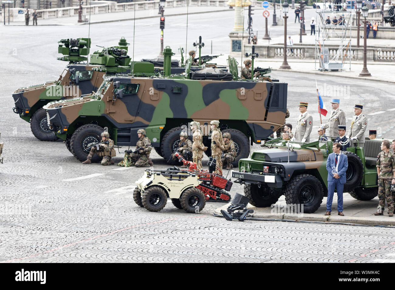 Paris, France. 14th July, 2019. 4300 soldiers, 196 vehicles, 237 horses ...