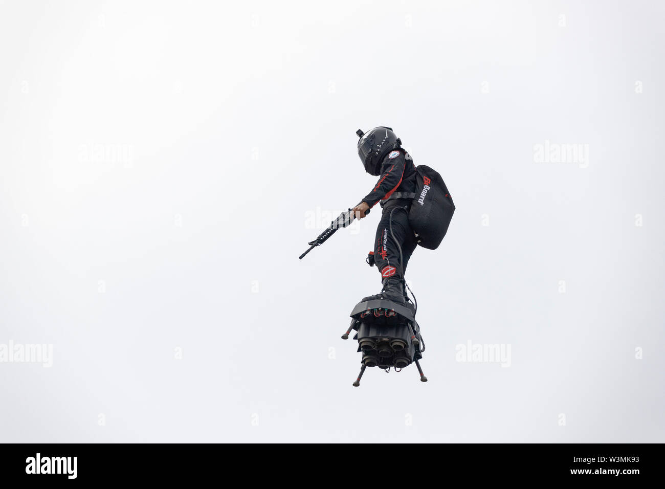 Paris, France. 14th July, 2019. Demonstration of the inventor Franky ...