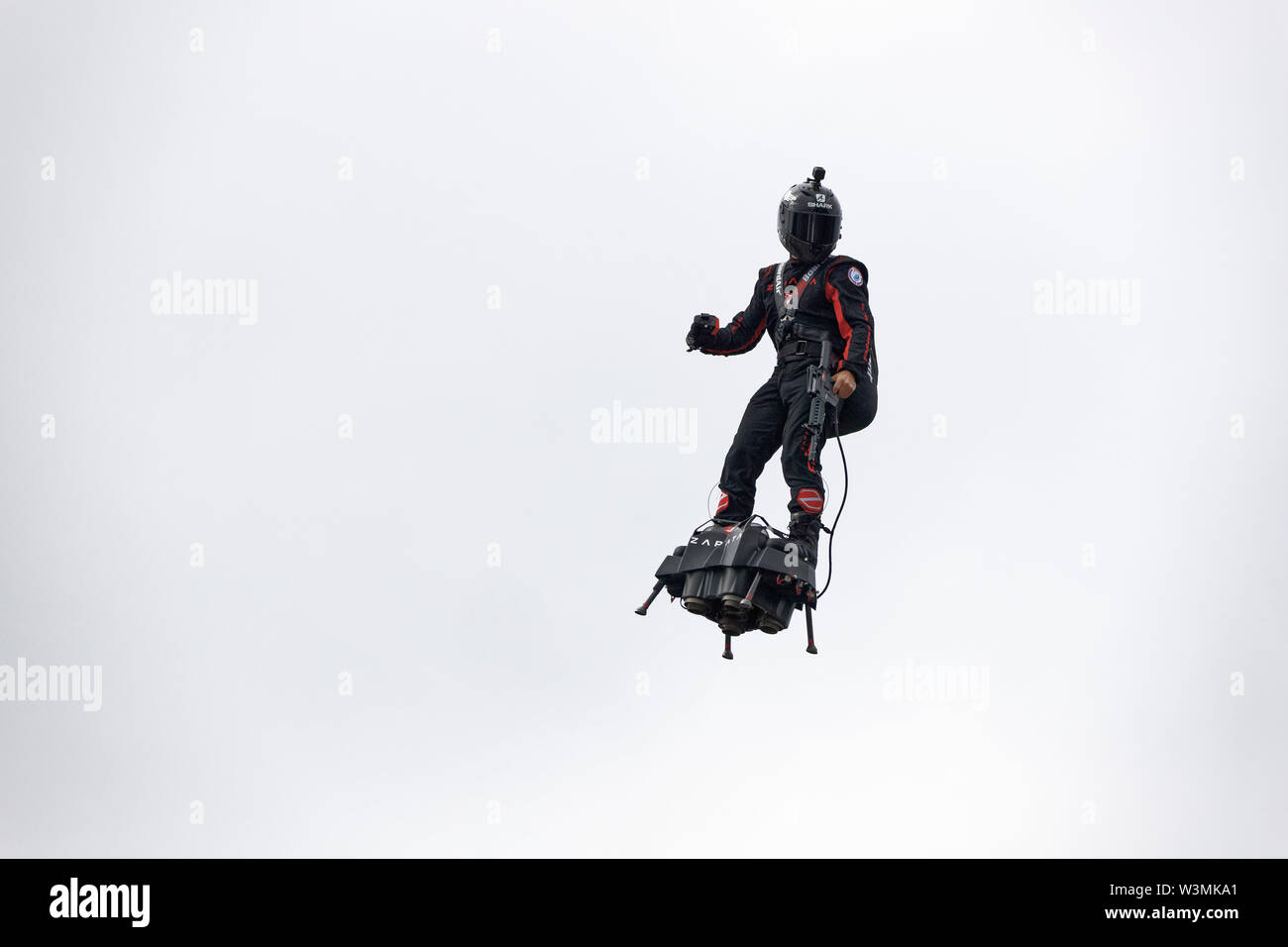 Paris, France. 14th July, 2019. Demonstration of the inventor Franky ...