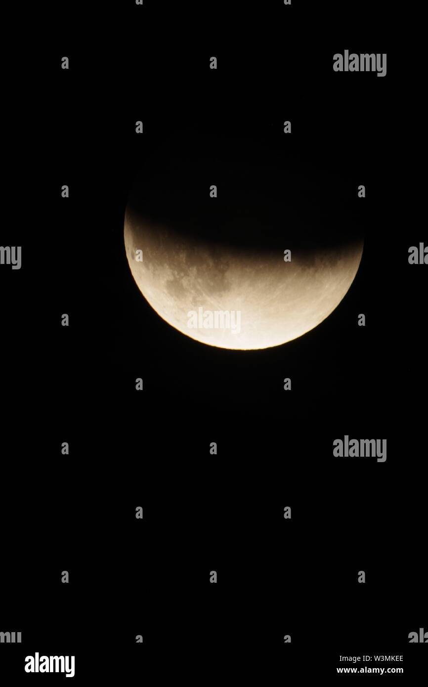 Partial Lunar Eclipse on the 50th anniversary of Apollo 11 Moon Mission ...