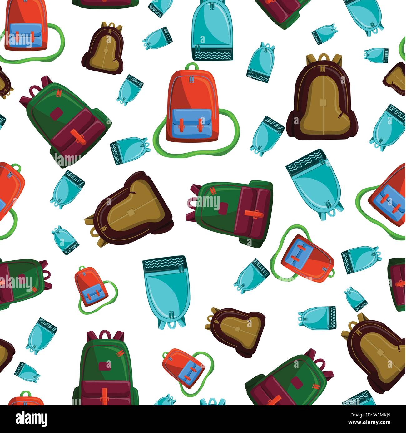 Seamless Pattern with Colorful School Bag Vector Stock Vector Image ...