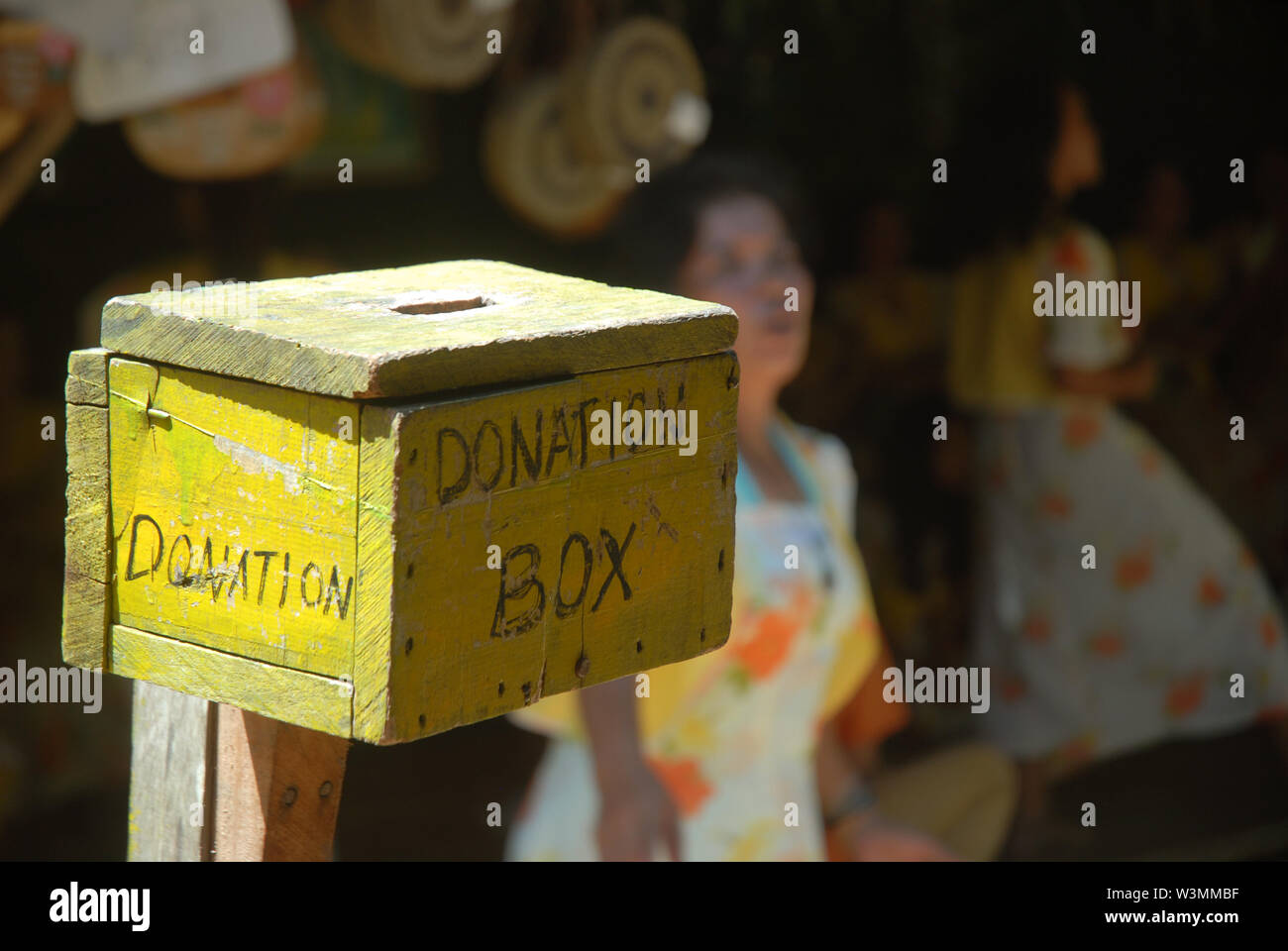 Donation Box, Loboc River Cruise, Loboc, Bohol, Philippines Stock Photo ...