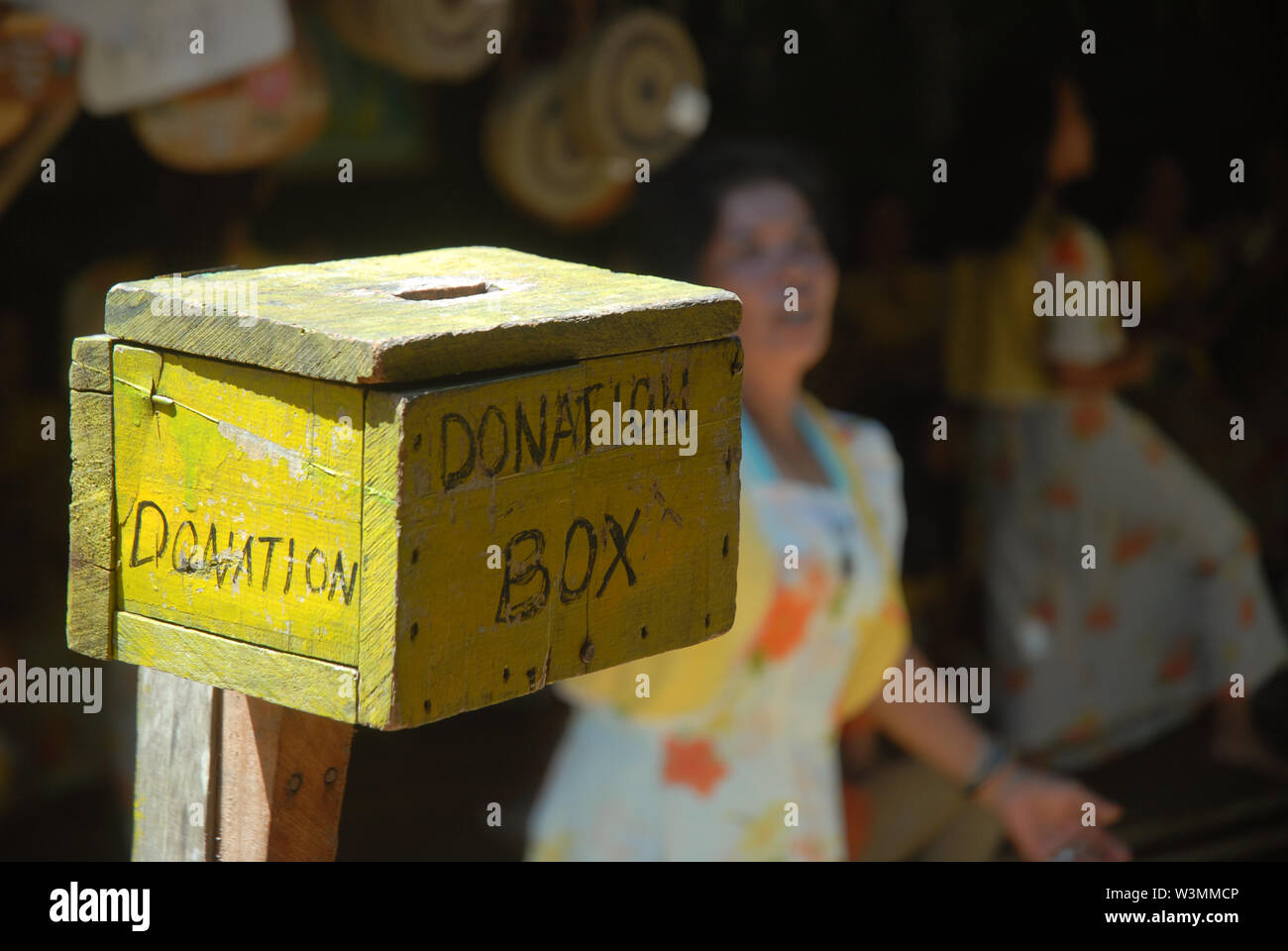 Donation Box, Loboc River Cruise, Loboc, Bohol, Philippines Stock Photo ...